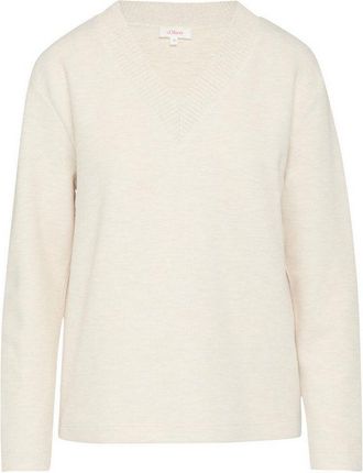 s.Oliver Sweatshirt Sweatshirt Weiches Sweatshirt mit V-Ausschnitt