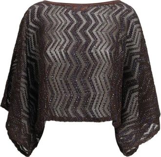 Missoni Femme, Blouses et Chemises, Brun, Taille: 40 FR Viscose Mesh Top