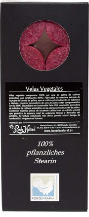 Kerzenfarm Hahn Hahn Stearin Teelicht Set, dunkelrot