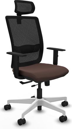 Piqueras y Crespo Ergonomischer 24-Stunden-Stuhl mit 1D-Armen, h&ouml;henverstellbare Lendenwirbelst&uuml;tze und h&ouml;henverstellbares Kopfteil und Neigungsverstellung. Ausgestatte