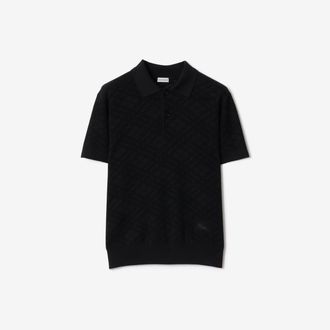 Burberry Woll-Poloshirt mit Karomuster, Size: XXXL