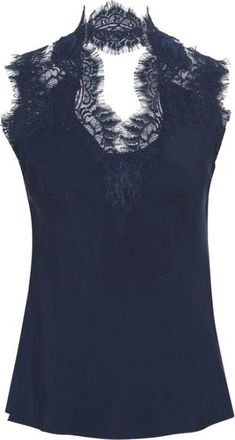 Gold Hawk Gina Silk Lace Cami - - Tops - Damen - Blau - M