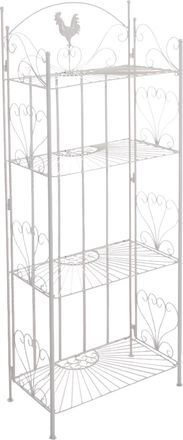 Clp Standregal Mia aus Eisen, Klappregal mit 4 Ablagefächern im Landhausstil, in verschiedenen Farben erhältlich, Farbe:weiß