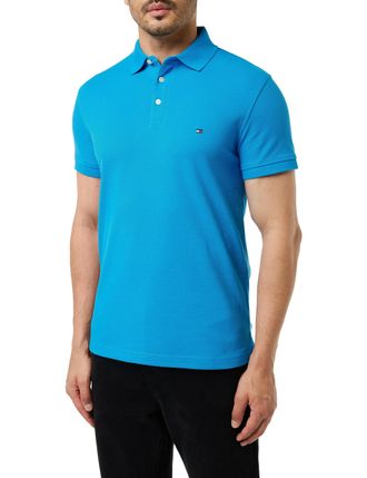 Tommy Hilfiger Herren Poloshirt Kurzarm 1985 Slim Fit, Beige (Calico), XXL