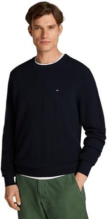 Tommy Hilfiger Pull Homme Essential Structure Crew Neck Regular Fit, Bleu (Desert Sky), XXL