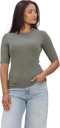 Modstr&ouml;m Krownmd O-Neck T-Shirt - - Tops - Damen - Gr&uuml;n - L