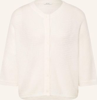OPUS Strickjacke Daris Mit 3/4-Arm weiss