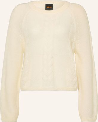 HUGO BOSS Pullover Fypera Mit Mohair weiss