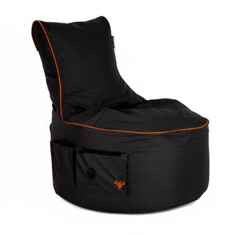 BuBiBag XXL Sitzsack Riesensitzsack 90x75x80cm - Gaming Sessel f&uuml;r Erwachsene & Kinder - Waschbar & mit EPS F&uuml;llung - Farbe (Schwarz - Neon Orange)