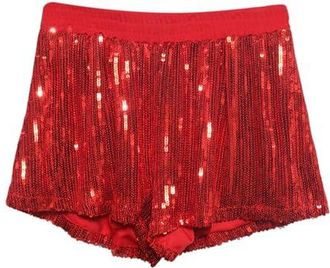 Generic D&eacute;guisement 2026 pour fille - Patchwork paillet&eacute; - Taille &eacute;lastique - Pantalon court con&ccedil;u pour amincir les jambes larges, Rouge, Taille unique