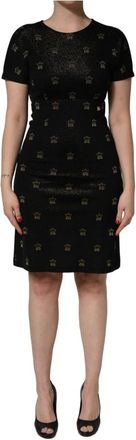 Dolce & Gabbana Femme, Robes, Noir, Taille: 36 FR Robe fourreau &agrave; manches courtes