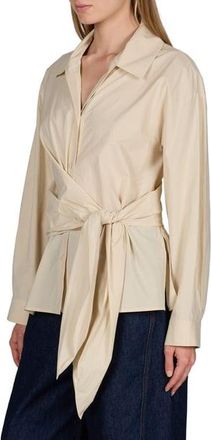 Adolfo Dominguez Chemise asym&eacute;trique avec noeud lat&eacute;ral en coton