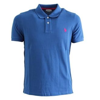 U.S.Polo Association Polo classique pour homme, Bleu radeau/rouge, Taille L