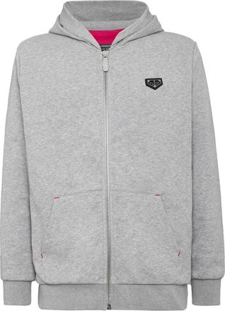 Philipp Plein Homme, Sweatshirts et sweats &agrave; capuche, Gris, Taille: XS Hooded Sweatjacket Iconic Plein