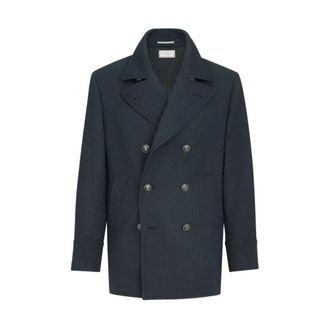 Brunello Cucinelli Doppelreihiger Woll-Kaschmir-Mantel - - Coats - Herren - Blau - 2XL