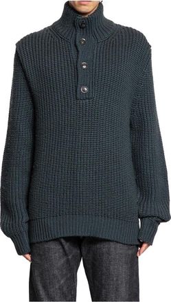 Tom Ford Homme, Pulls, Vert, Taille: L Cashmere Wool Half Button