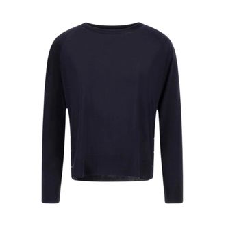 Herno T-shirt &agrave; manches longues effet maille glamour - Femme - Pulls - Bleu - Taille: 36 FR