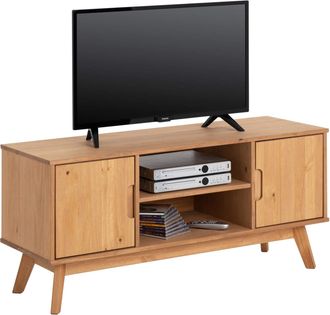 IDIMEX TV Lowboard Tivoli aus Massivholz, Eiche Farben lackiert, Fernsehtisch im skandinavischen Design, Fernsehschrank im nordischen Skandi Stil, aus Massiv