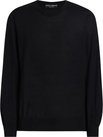 Dolce & Gabbana Homme, Pulls, Bleu, Taille: L Pull col rond en cachemire bleu