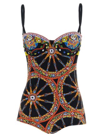 Dolce & Gabbana Carretto One-Piece Swimsuit - Black