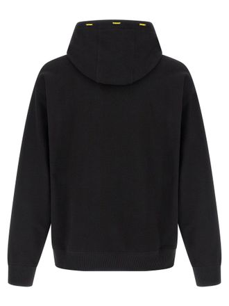 Fendi Logo-Embroidered Cotton Hoodie - Black