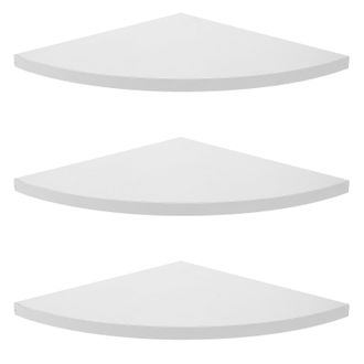 BESPORTBLE 3 St&uuml;ck F&auml;cherf&ouml;rmige Eckregale aus MDF Platzsparende Wandregale f&uuml;r Badezimmer und K&uuml;che Wei&szlig; Kompakte Aufbewahrung zur Eckmontage