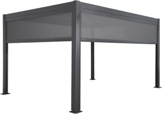 Sweeek Pergola bioclimatique. aluminium et acier. 3x4m avec store 3m + store 4m