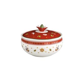 Villeroy & Boch Toys Delight Sucrier Rouge et Blanc, Compatible Micro-Ondes, Article De No&euml;l, Decoration, D&eacute;co No&euml;l Interieur Maison, D&eacute;coration No&euml;l Table, Porcelain