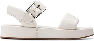 Clarks Femme Alda Strap Sandale, Blanc, 38.5 EU