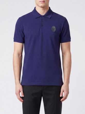 Versace Kurz&auml;rmeliges Piqu&eacute;-Baumwoll-Poloshirt mit Medusa-Logo-Patch