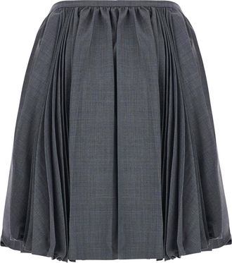 Shushu/Tong Pleated Wool Blend Skirt - Gray