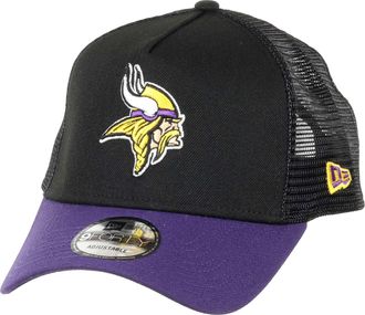 New Era Minnesota Vikings NFL Two Tone Schwarz Lila Verstellbare 9Forty A-Frame Trucker Cap - One-Size