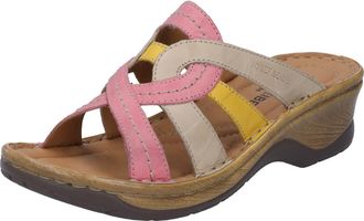 Josef Seibel Damen Pantoletten Catalonia 01, Frauen Slipper,Weite G (Normal),Gartenschuhe,Sommerschuhe,sommerclogs,pink-Multi,39 EU
