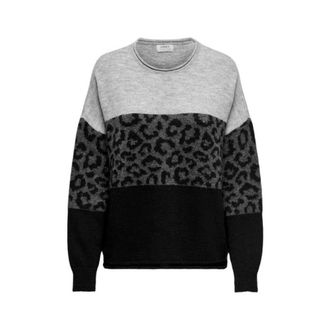 Only Only, Femme, Pulls, Multicolore, Taille: 40 FR Colorblock Leopard Print Knit Sweater
