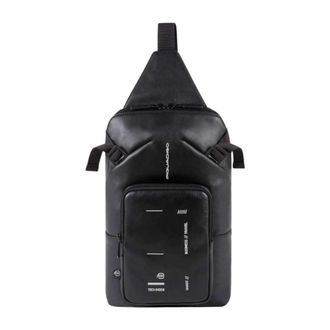 Piquadro Kyoto Schwarze Leder iPad Umh&auml;ngetasche - - Bags - Herren - Schwarzk - ONE SIZE