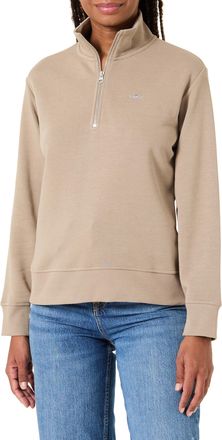 GANT Damen Shield Half-Zip Sweatshirt, Taupe BEIGE, XL