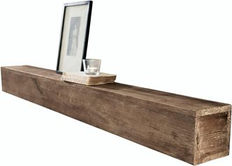 Loberon Wandregal Visayas, Nachhaltig & Nat&uuml;rlich, &Auml;sthetische Maserung, Schlichtes Design, Konsole, Kiefernholz, Eisen, braun