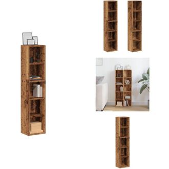vidaXL Vidaxl - CD-Regale 2 Stk. Altholz-Optik 21x16x93,5 cm Holzwerkstoff - CD-Regal - CD-Regale - CD-Schrank - Regalschrank