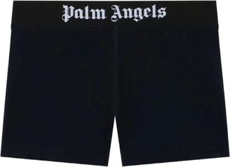 Palm Angels Femme, Shorts, Noir, Taille: 36 FR Shorts avec Logo &agrave; la Taille
