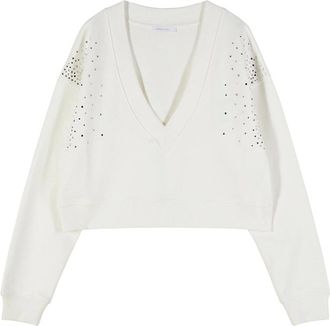 Patrizia Pepe Femme, Sweatshirts et sweats &agrave; capuche, Blanc, Taille: 38 FR SweaT-shirts & SweaT-shirts &agrave; capuche