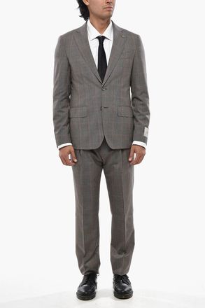 Corneliani CC COLLECTION Zweiknopf-Anzug aus Schurwolle und District-Karo mit Pattentaschen Corneliani