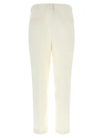 Kiton Corduroy Tapered Trousers - White