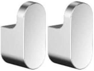 Emco Flow Haken zur Wandmontage, praktischer Handtuchhalter aus Metall, hochwertiger Wandhaken f&uuml;r Handt&uuml;cher oder Kleidung, chrom (Packung mit 2)