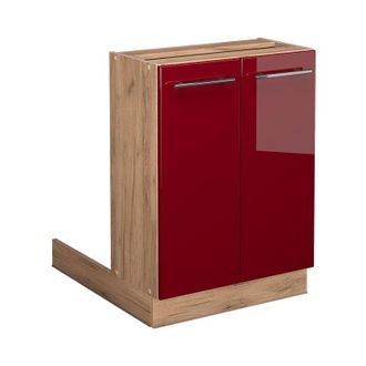 Vicco &Icirc;lot de cuisine Fame-Line, Rouge bordeaux Haute brillance, 60 cm sans plan de travail, Vicco