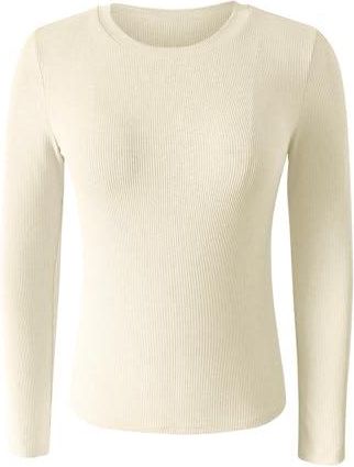 Generic Chemises de sport pour femmes, printemps et été, rayures de couleur unie, haut élastique à manches longues, Chemises roses pour femmes tendance, XXL