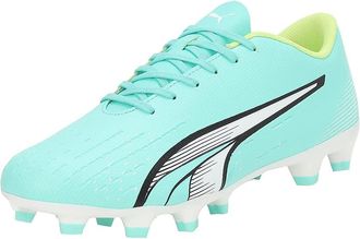 Puma Mens Sport Shoes ULTRA PLAY FG/AG Soccer Shoes, ELECTRIC PEPPERMINT-PUMA WHITE-FAST YELLOW, 42.5