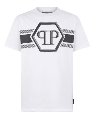 Philipp Plein Round Neck T-Shirt Hexagon Line