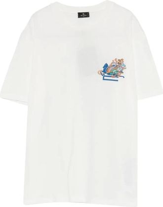 Etro Femme, Tops, Blanc, Taille: 36 FR T-shirt Logo