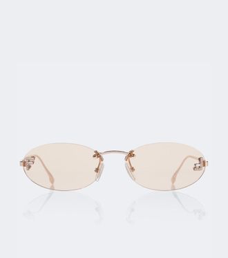 Fendi Ovale Sonnenbrille Fendi First mit Kristallen