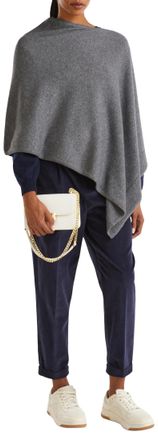 Benetton Damen MANTELLA 1235DU01A Gestrickte Ponchos und Capes, Grigio, Einheitsgröße